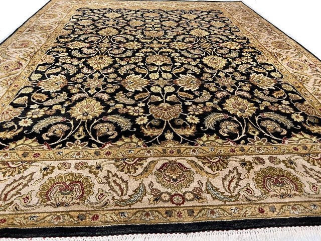 Fine Hand Knotted Indian Agra Rug, 8'1''x10'3'' - Traditional - Area ...