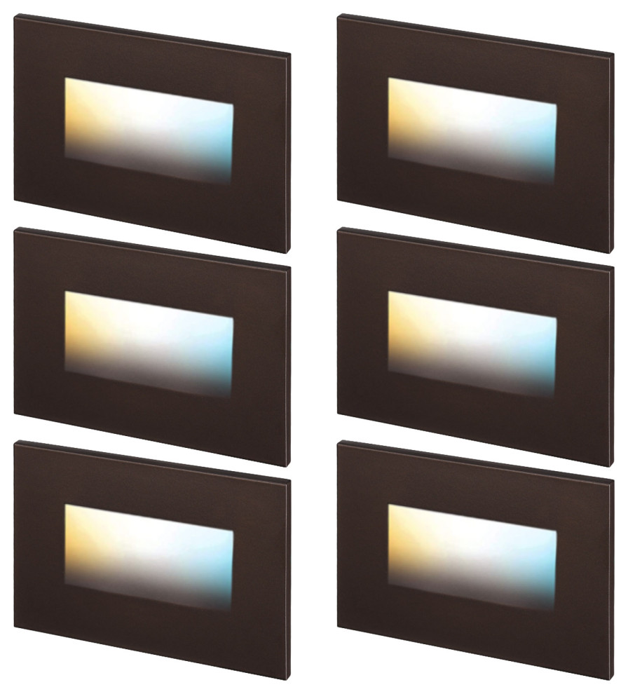 6 Pack 5CCT 120V LED Step Lights Dimmable - Transitional - Stair And ...