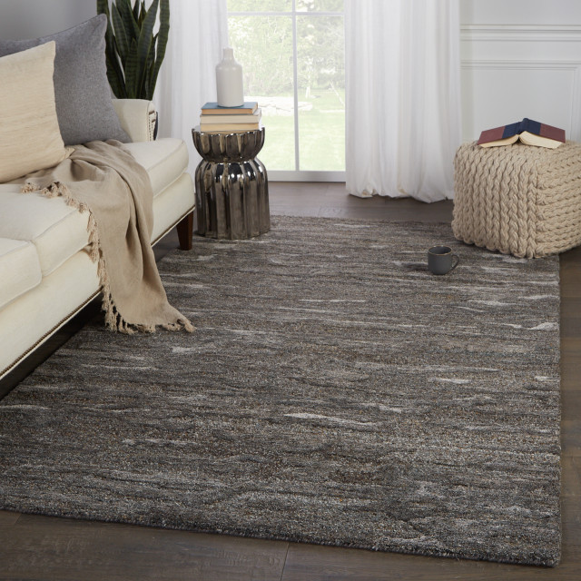 Jaipur Living Fjord Handmade Abstract Gray Rug, 2'6"x8' - Contemporary ...