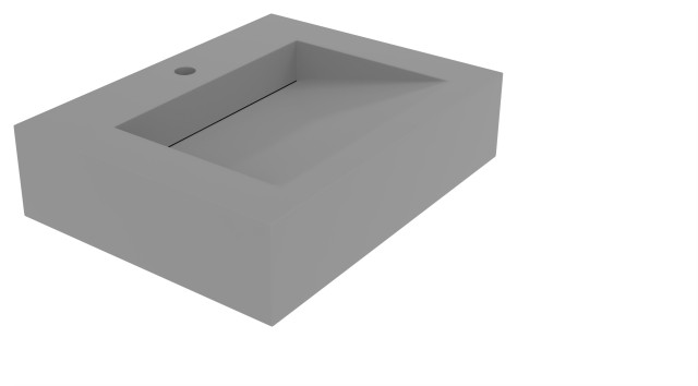 CastelloUSA Pyramid Solid Surface Wall Mounted Ramp Basin Sink, 24 ...