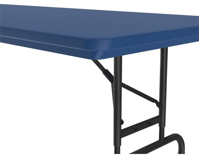 Correll 22-32" Adjustable Height H-D Plastic Blow-Molded Folding Table ...