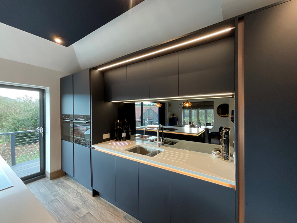 Belper Blue Handleless Kitchen - Industrial - Kitchen - Other - by ...