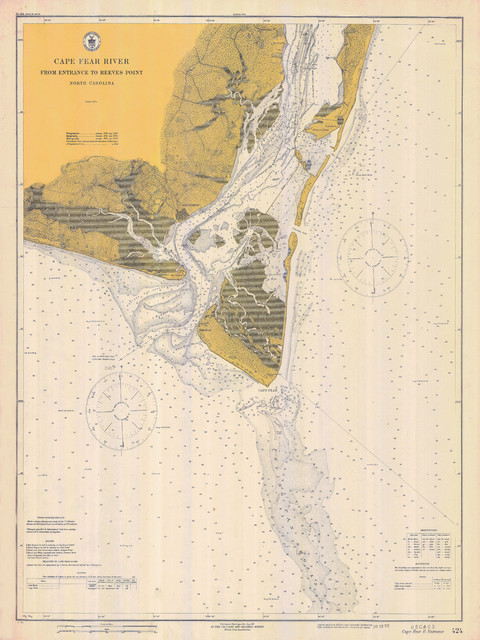 1917 Map of Cape Fear, North Carolina, 24x36 - Contemporary - Prints ...