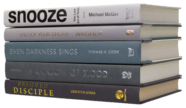 Modern Granite Ombre Book Stack, 5-Piece Set - Traditional - Books - by ...