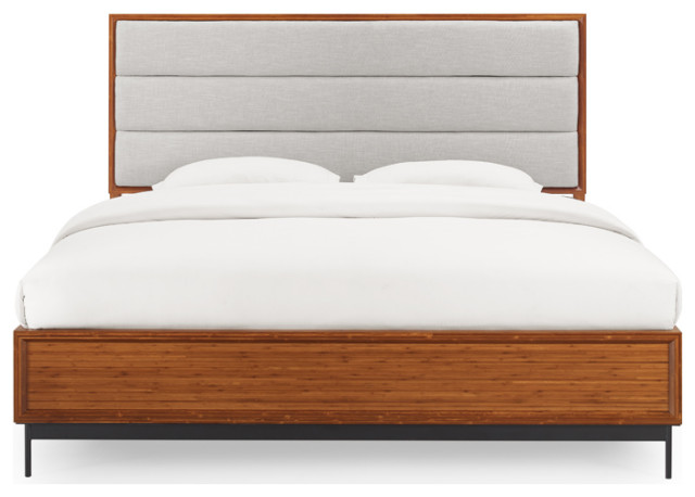 Taylor Queen Bed, Amber - Midcentury - Platform Beds - by Greenington ...