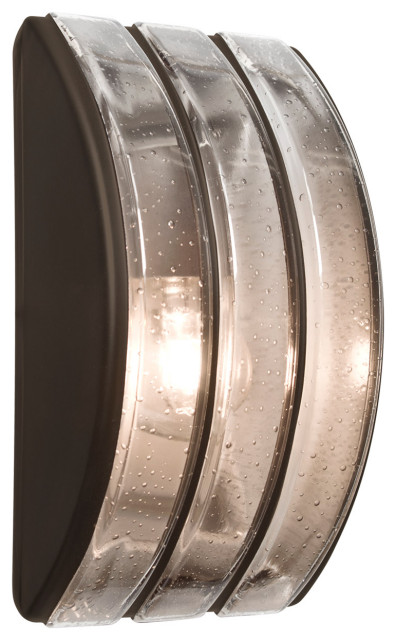 Aqua 1 Light Outdoor Wall Light, Bronze, Incandescent, Clear Bubble ...