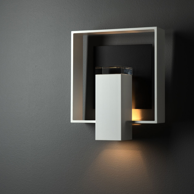 Shadow Box Outdoor Sconce, Coastal White Finish, Coastal Black Accent ...
