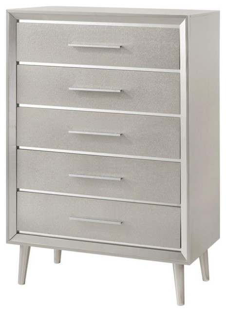 Coaster Ramon 5-drawer Contemporary Wood Chest Metallic Silver ...