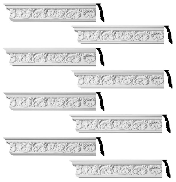 Ornate Cornice White Urethane Cannes Design 8 Pieces Totaling 752 ...