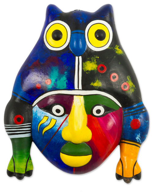 Novica Handmade Mythological Warrior Ceramic Mask - Tropical - Wall ...