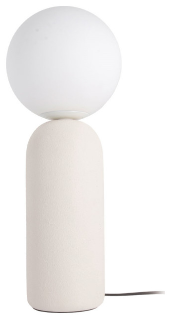 Toria 1 Light Table Lamp, Matte White, White Glass - Contemporary ...