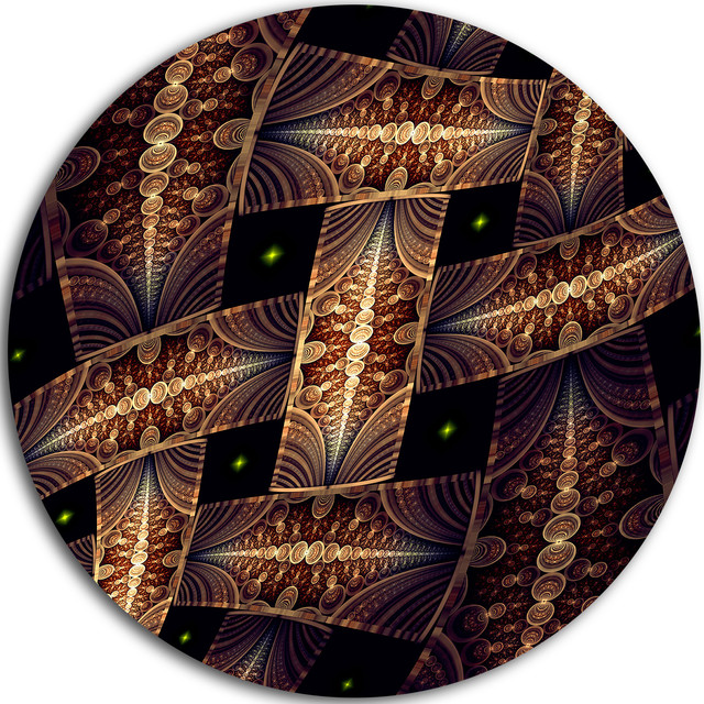 Beautiful Metallic Braiding Pattern, Digital Art Round Wall Art, Disc ...