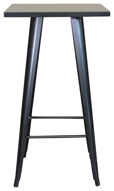 Loft Black Metal Pub Table With Metal Top - Contemporary - Indoor Pub ...