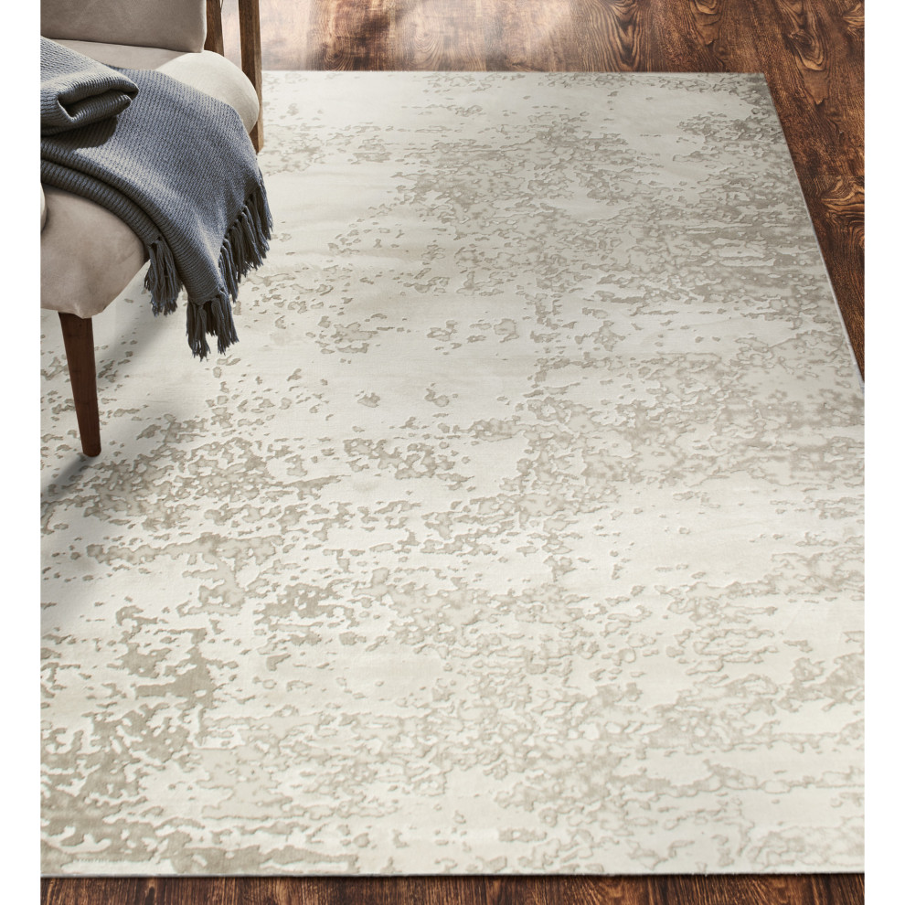 Camila Rectangle Gray/Off-White Indoor Rug 5'25"x7'21" - Contemporary ...