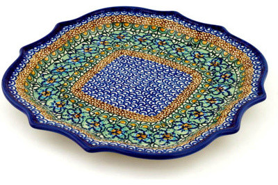 Polmedia Polish Pottery 10" Stoneware Platter - Mediterranean - Serving ...