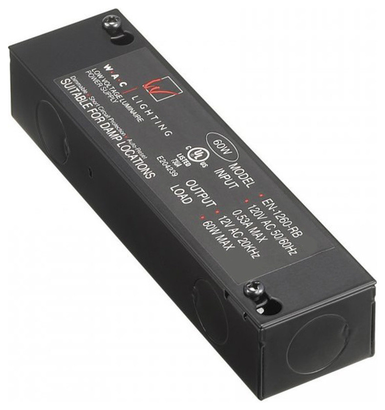 WAC Lighting Electronic Transformer 120V - 12V 60W Max Enclosed ...