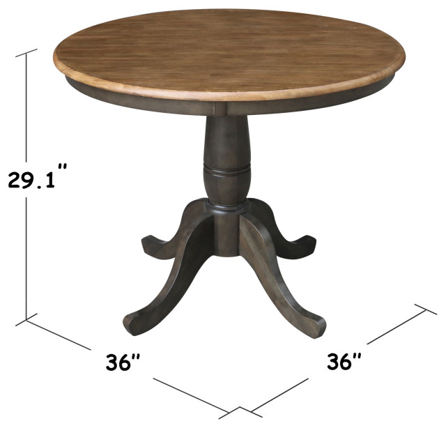 Round Top Pedestal Table, 36 Inch Round - Traditional - Dining Tables ...