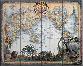 Tile Mural, World Map by Unknown - Traditional - Tile Murals - by The ...