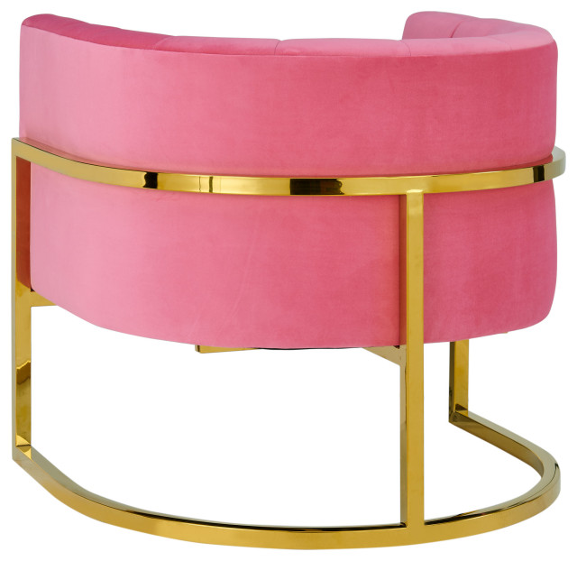Magnolia Rose Pink Velvet Chair - Pink - Contemporary - Armchairs And ...