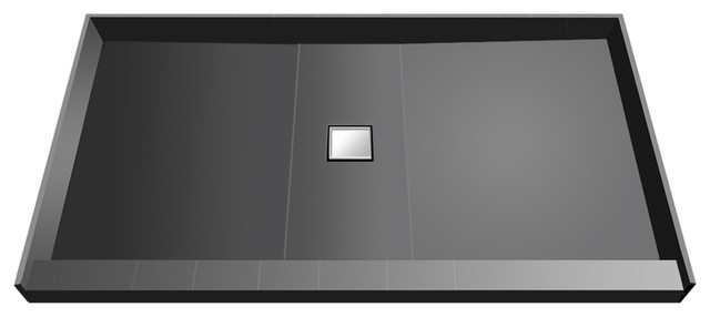 TileRedi WD3642C-PVC 36x42 Single Curb Pan Center Drain - Transitional ...