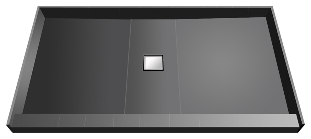 TileRedi WD3642C-PVC 36x42 Single Curb Pan Center Drain - Transitional ...