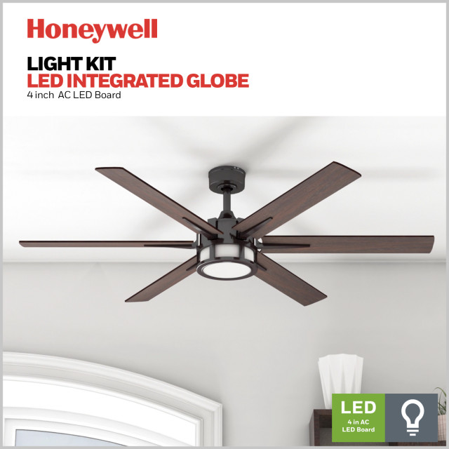 Honeywell Kaliza Modern Ceiling Fan With Light and Remote, 56 ...