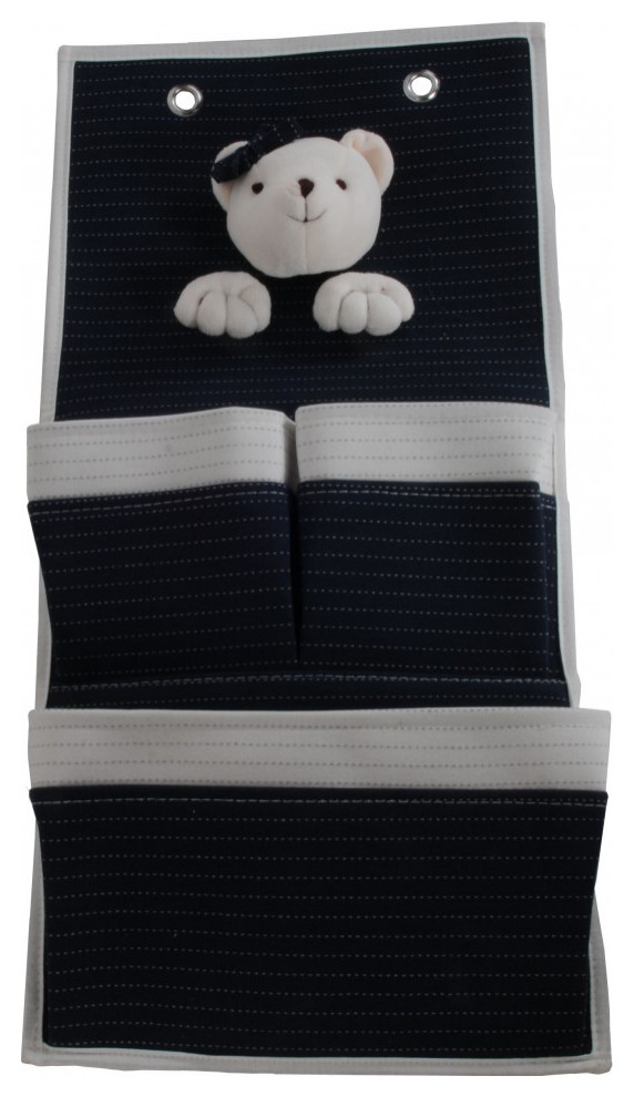 3 Pocket Storage Teddy Bear Wall Hanger - Transitional - Toy Organizers ...