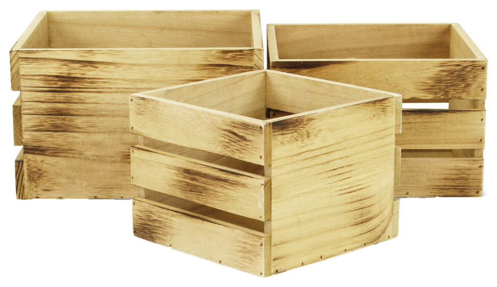 Cheungs Decorative Rustic Farmstead Aged Wooden Storage Crate Set ...