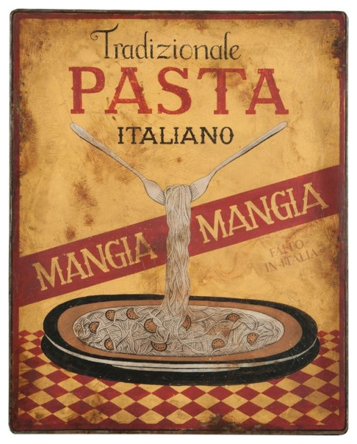 Vintage Italian Metal Pasta Sign Metal Artwork for Traditional Kitchen ...
