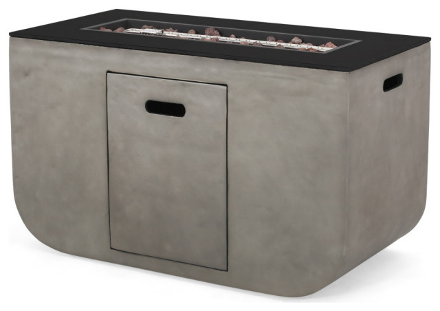 Gwen Outdoor Modern 40-Inch Rectangular Fire Pit - Industrial - Fire ...