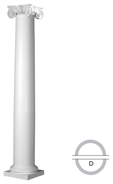 Endura-Stone Tapered Column, Smooth Paint-Grade, Tuscan Base, 8 ...