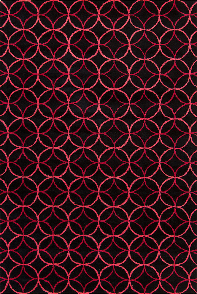 Allie Geometric Circles Contemporary Area Rug, 8'x10' - Contemporary ...