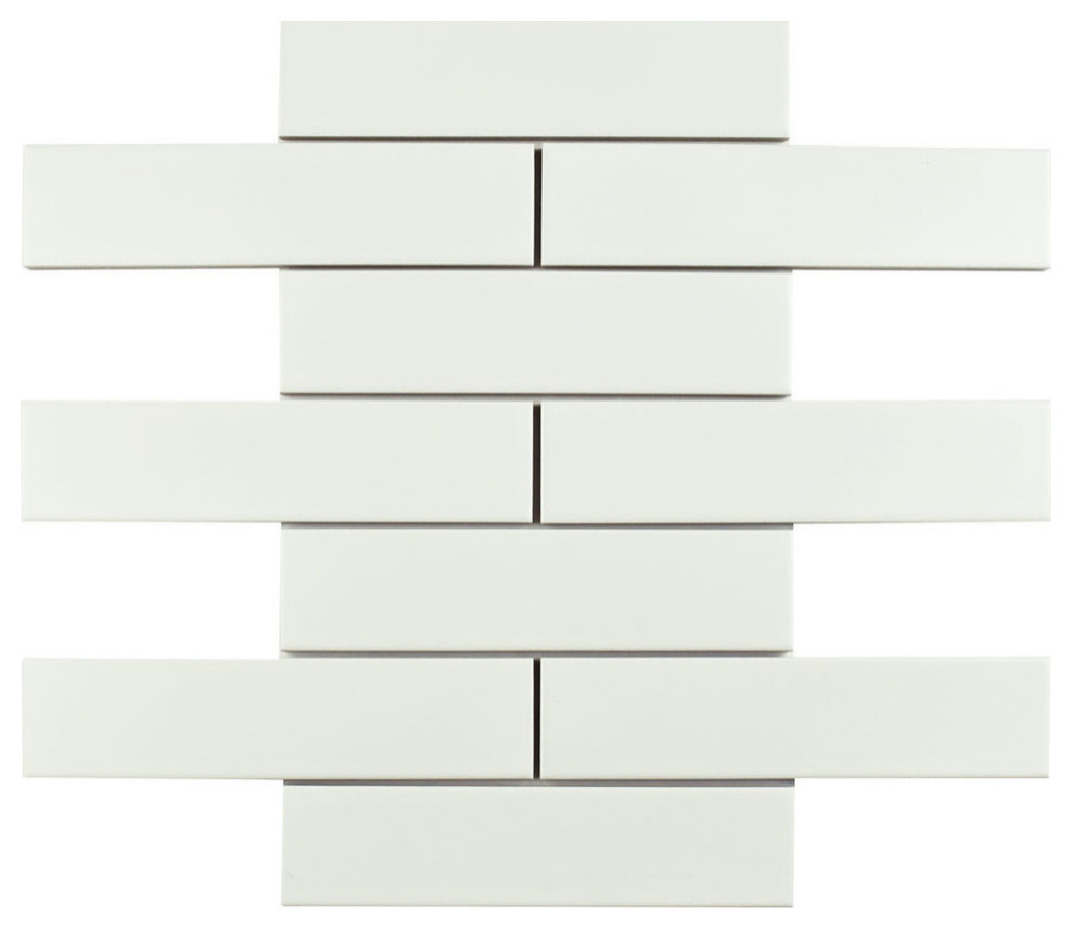 Metro Soho Subway Floor/Wall Tile, Matte White, Sample - Traditional ...