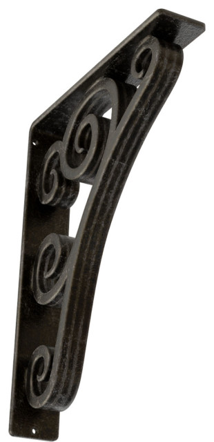 Tristan Wrought Iron Bracket, 2"Wx10"Dx12"H - Mediterranean - Brackets ...