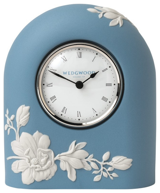 Wedgwood Magnolia Blossom Clock 4.7" - Contemporary - Desk And Mantel ...