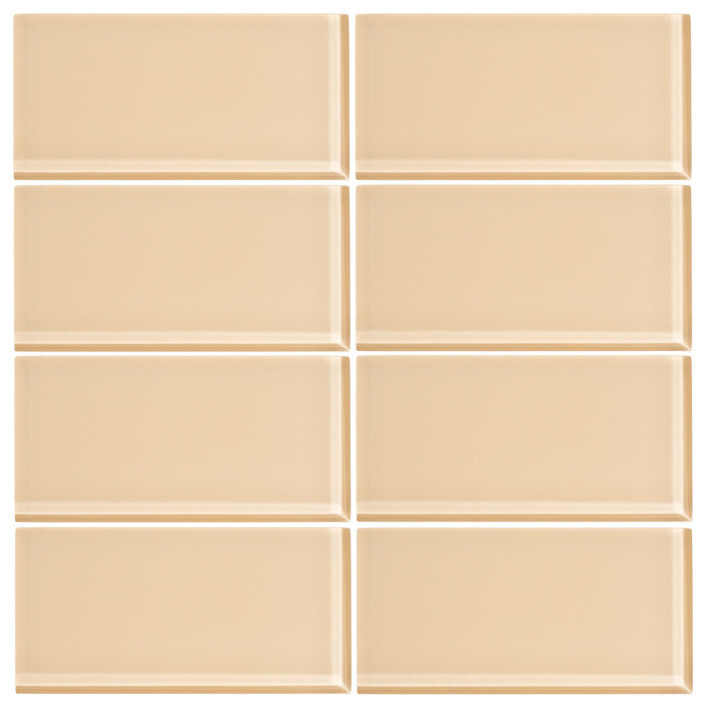 Glass Subway Tile, Creamsicle Sample - Contemporary - Wall And Floor ...