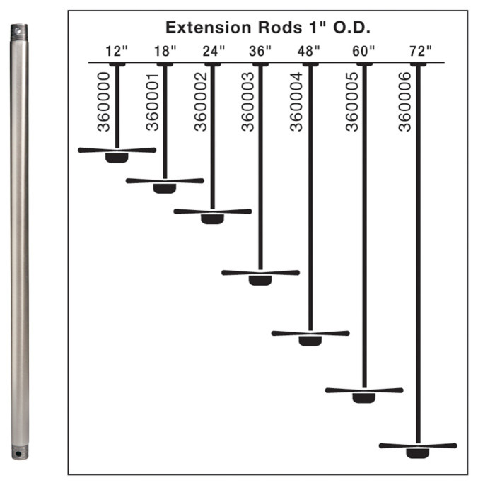Fan Down Rod, 24" - Transitional - Ceiling Fan Accessories - by Better ...