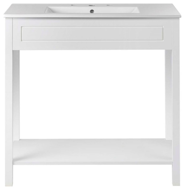 Modway Altura Bathroom Vanity in White White - Transitional - Bathroom ...