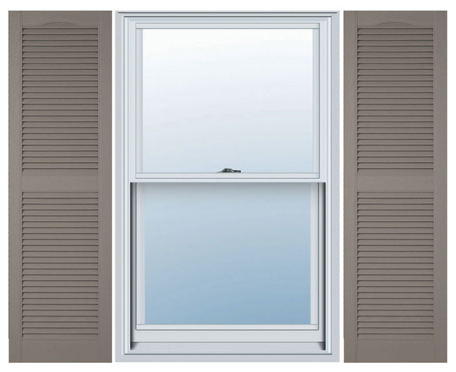 MidAmerica Cathedral Top Mullion Louver Shutters, Clay, 38"H x 12"W ...