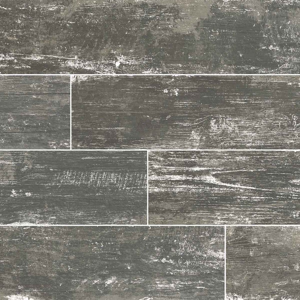 Vintage Silver Matte Porcelain Tile, Sample, 6" - Traditional - Wall ...