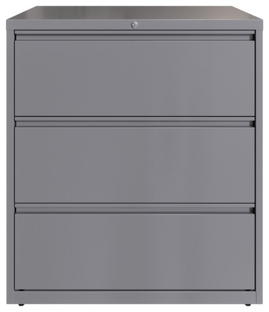 Pemberly Row 3-Drawer Modern Metal Lateral File Cabinet in Arctic ...