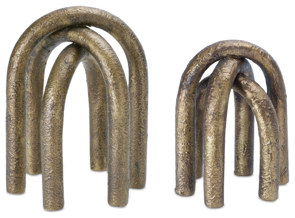 Modern Metal Arches Sculpture, 2-Piece Set - Contemporary - Decorative ...