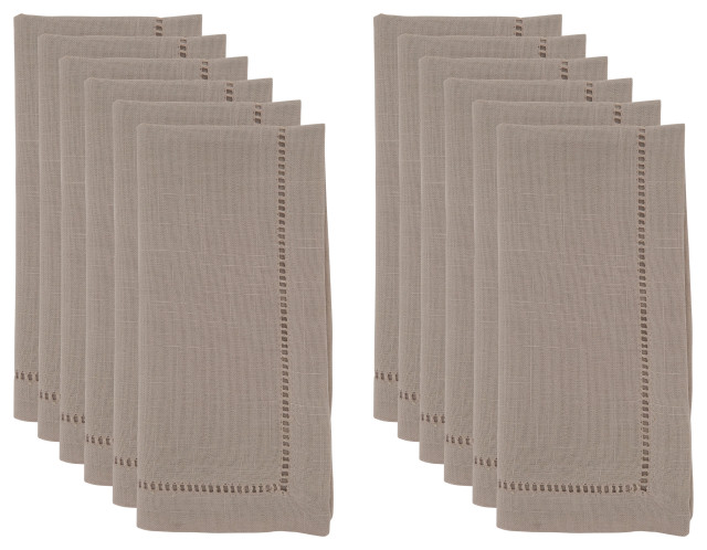 Classic Hemstitch Border Dinner Napkin, Set of 12, 18" - Modern ...