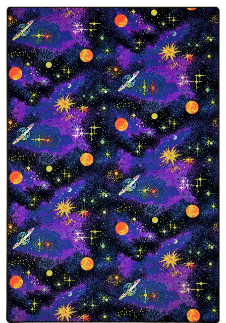 Joy Carpet Neon Lights Space Explorer Area Rug Fluorescent - 6' X 9', 6 ...
