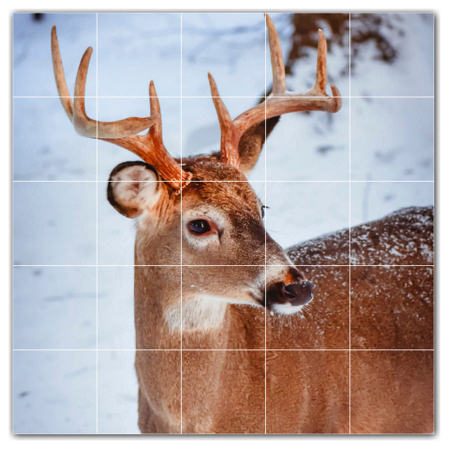 Deer Ceramic Tile Wall Mural HZ500447, 40" Wide x 40" High - Rustic - Tile Murals - by Picture ...
