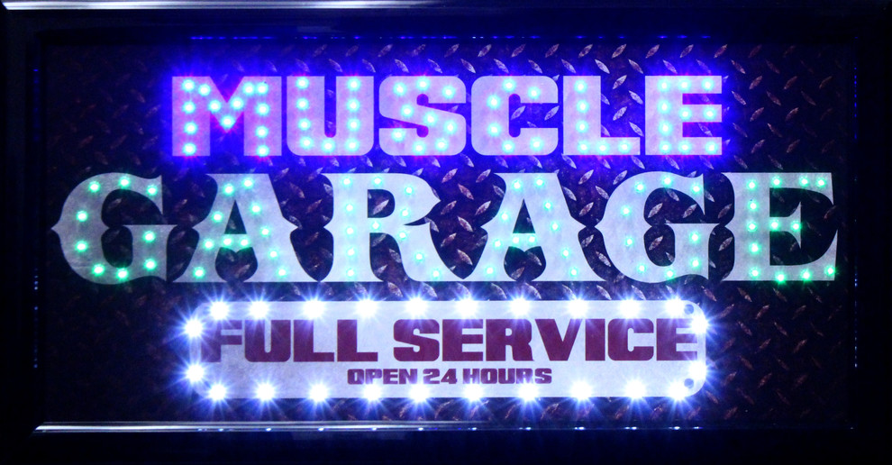 Muscle Garage Full Service LED Sign - Contemporary - Novelty Lighting ...