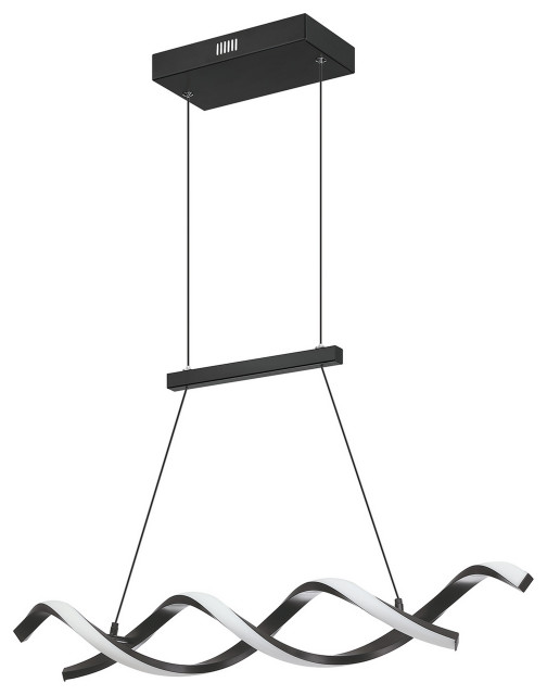 Twist - 32" Dual Helix LED Island Light - Black - Modern - Kitchen ...