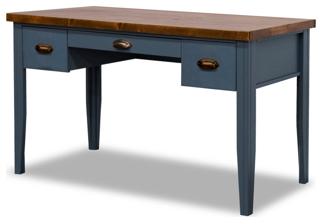 Legends Home Nantucket 53 inch Writing Desk, Blue Denim and Whiskey ...
