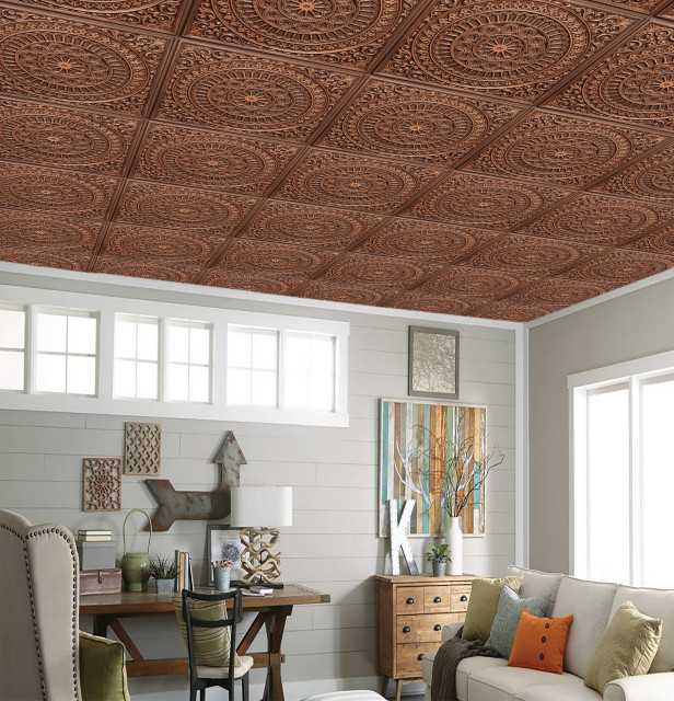 Antique Copper 3D Ceiling Panels, 2'x2' - Victorian - Ceiling Tile - by ...