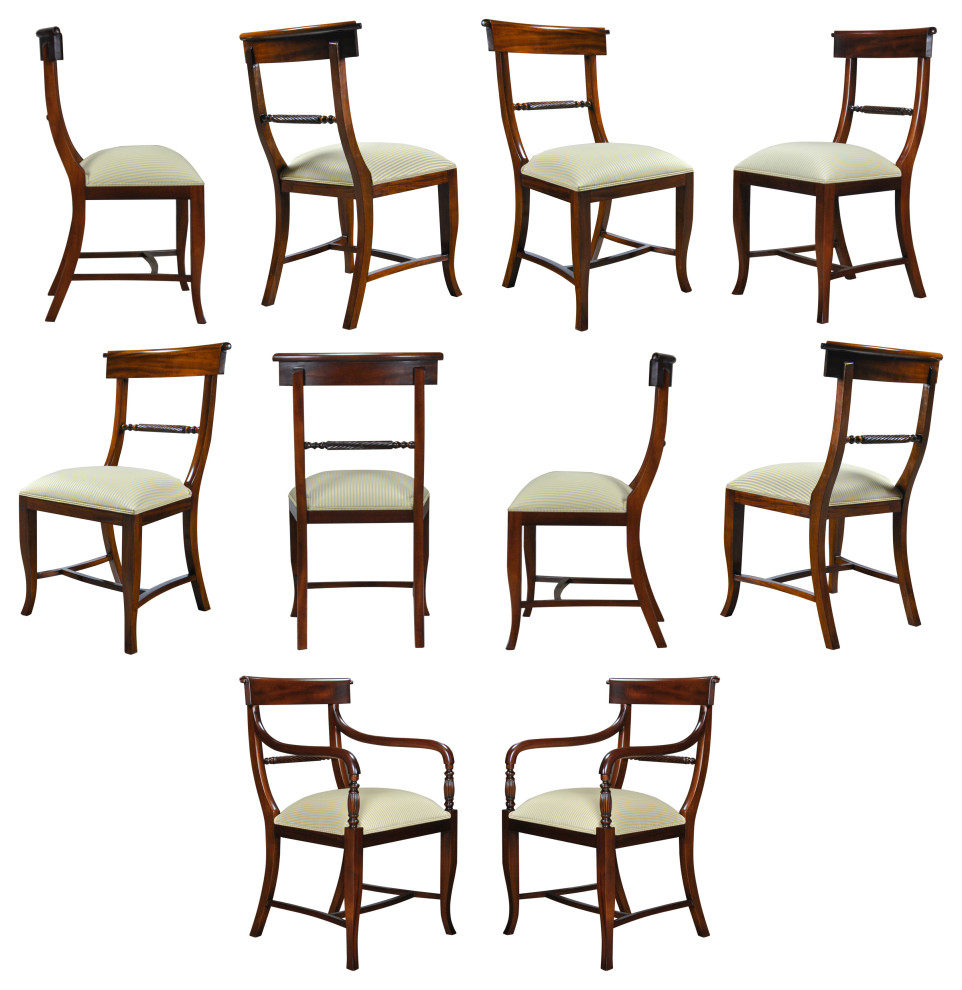 10-Piece Twistback Federal Style Mahogany Chair Set - Traditional ...